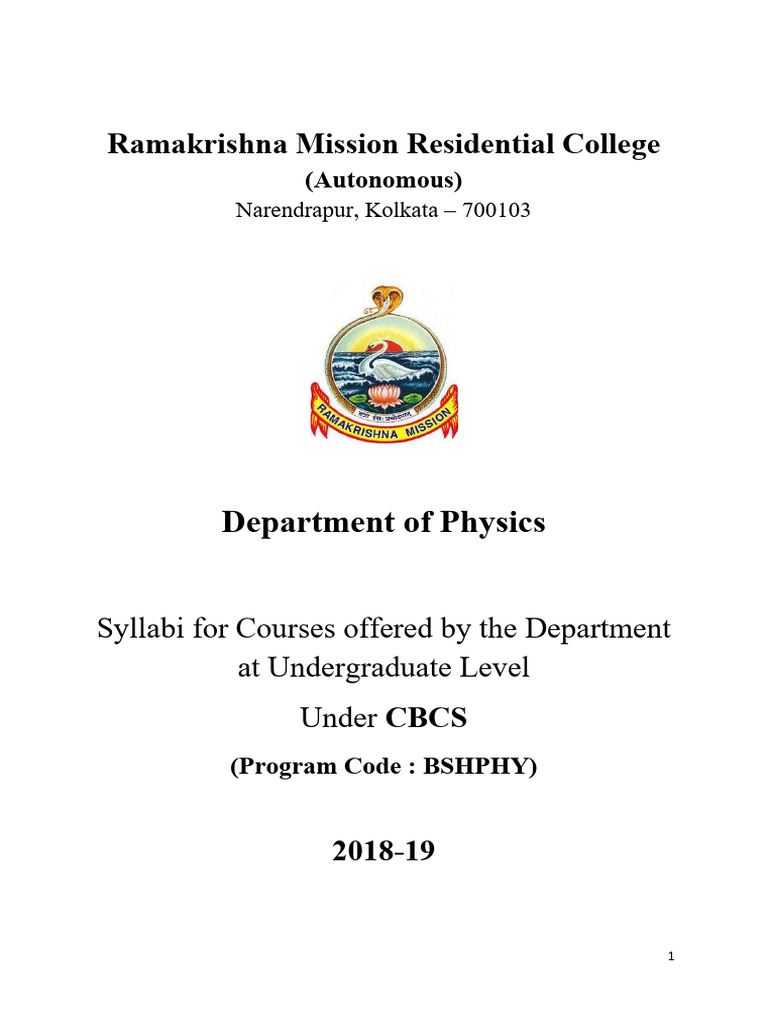 Ug Cbcs Physics Highlighted Syllabus | PDF | Vector Space | Waves