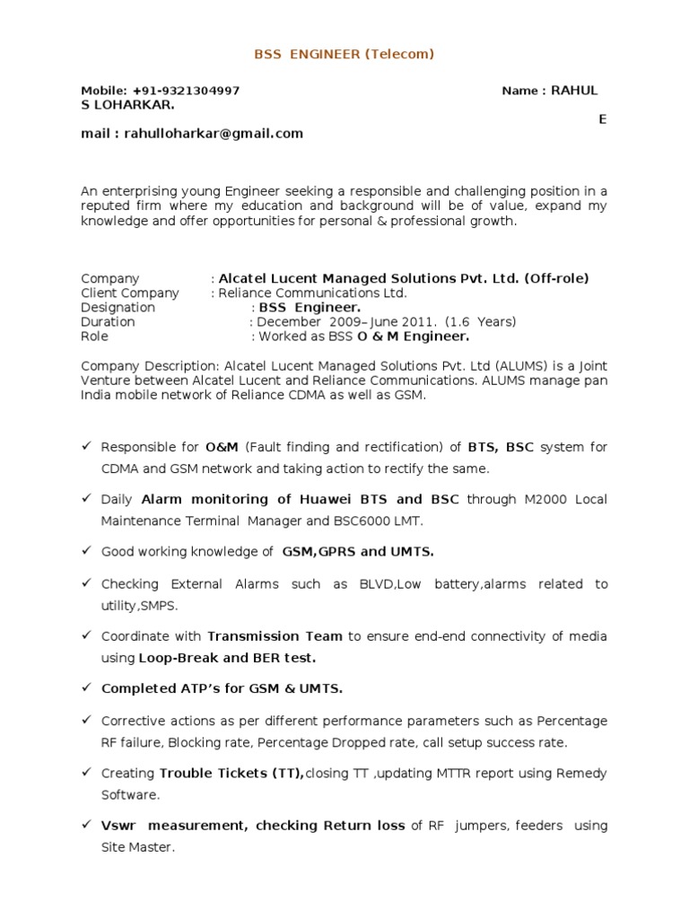 Resume - Rahul Updated CV | Computer Network | General Packet Radio Service