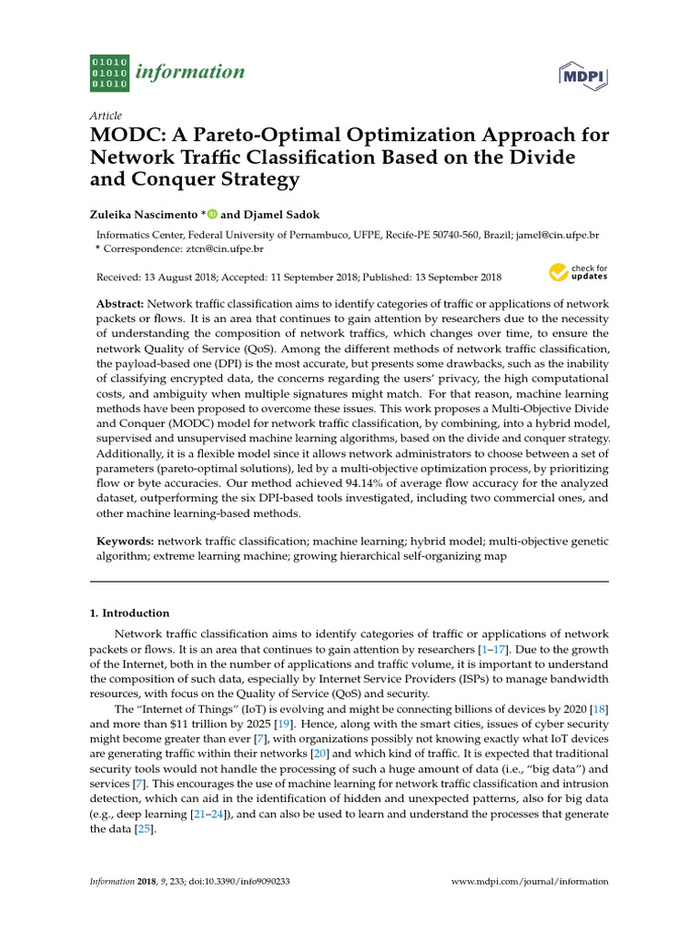 A Pareto-Optimal Optimization Approach Fornetwork Traffic ...