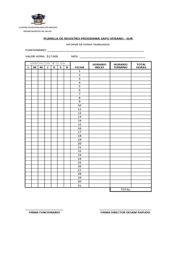 Formulario Sapu-Sur | PDF