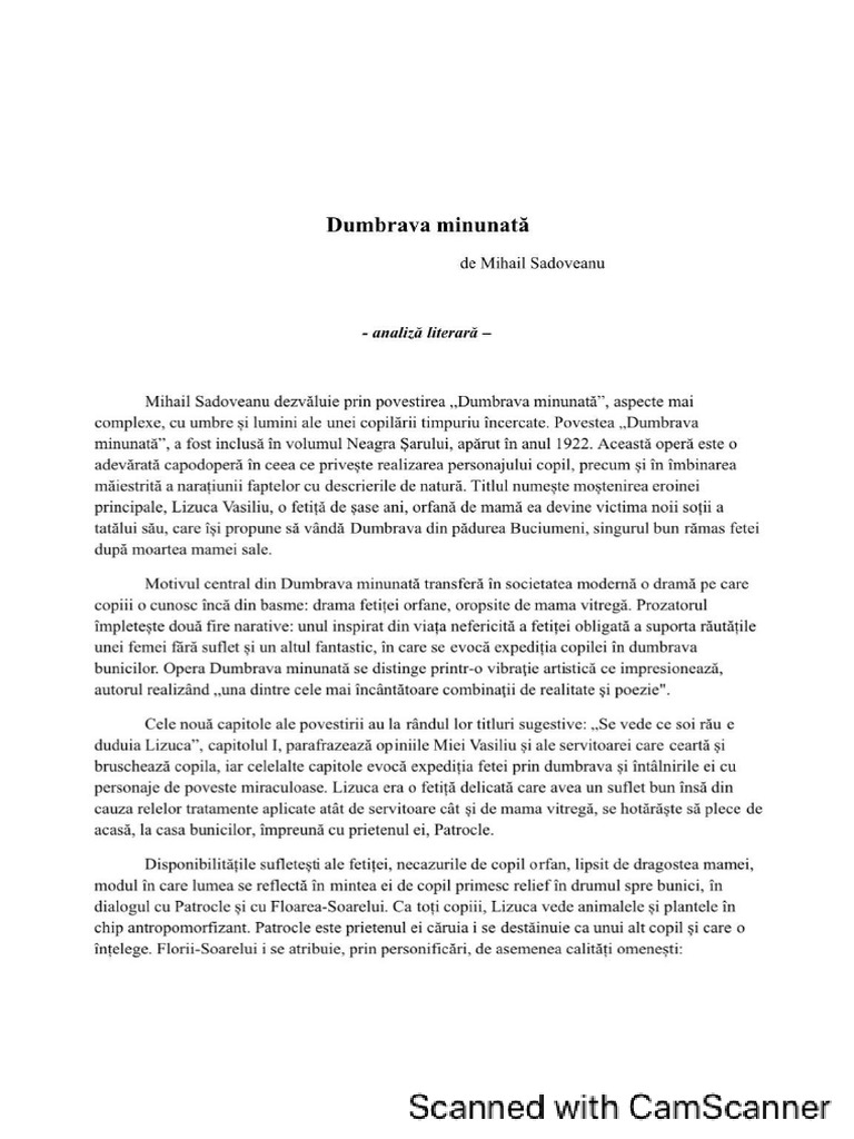 Dumbrava Minunata | PDF