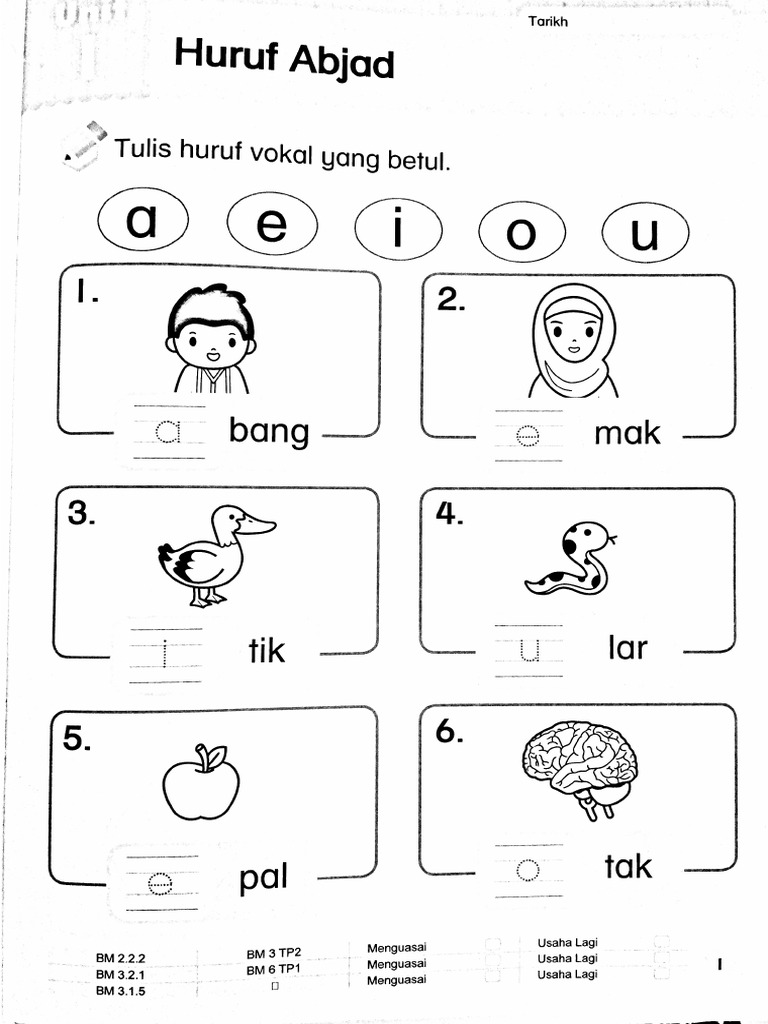 Latihan Unit 1 Huruf Abjad | PDF