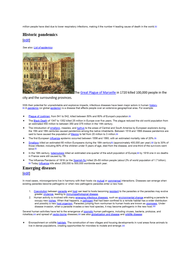 Historic Pandemics: List of Epidemics | PDF | Infection | Pandemic