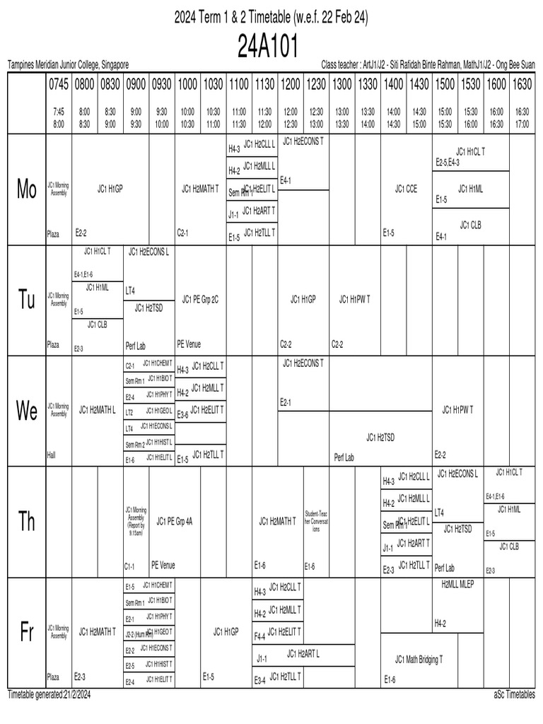 2024 JC1 CG Timetable Term 1&2 (Wef 22 Feb 24) 3 | PDF
