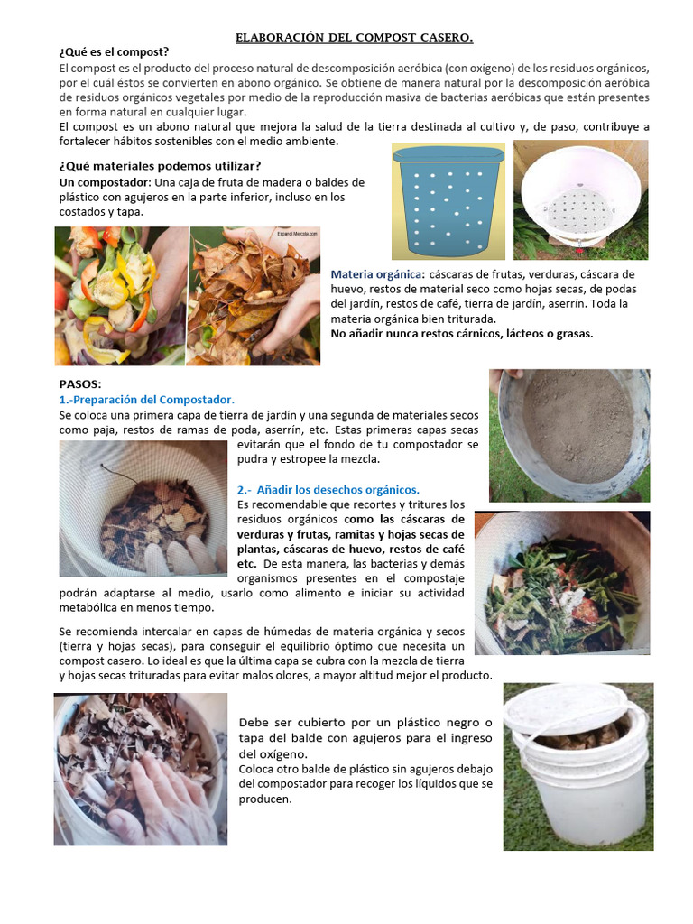 Elaboración Del Compost Casero 1. | PDF | Compost