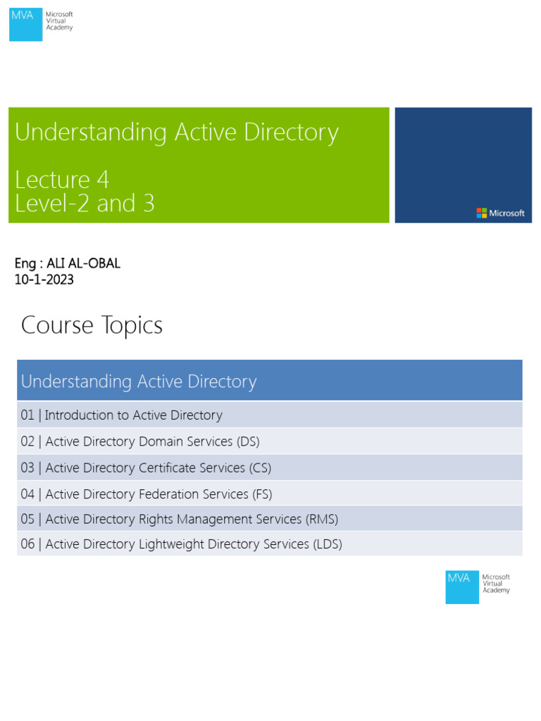 01-Introduction To Active Directory | PDF | Active Directory | Public Key Certificate