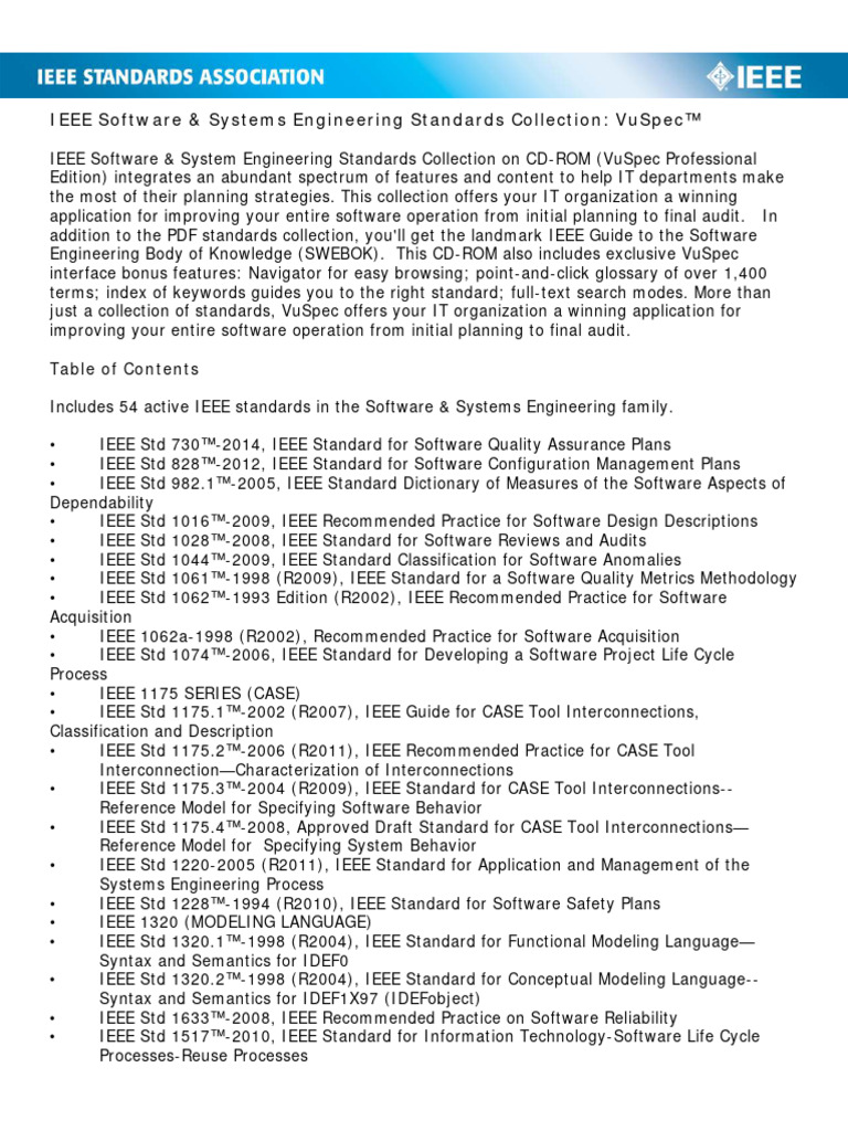 IEEE Software Systems Engineering Standards | PDF | Software ...
