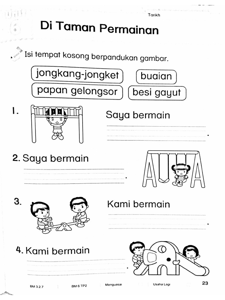 Latihan Unit 6 Di Taman Permainan | PDF