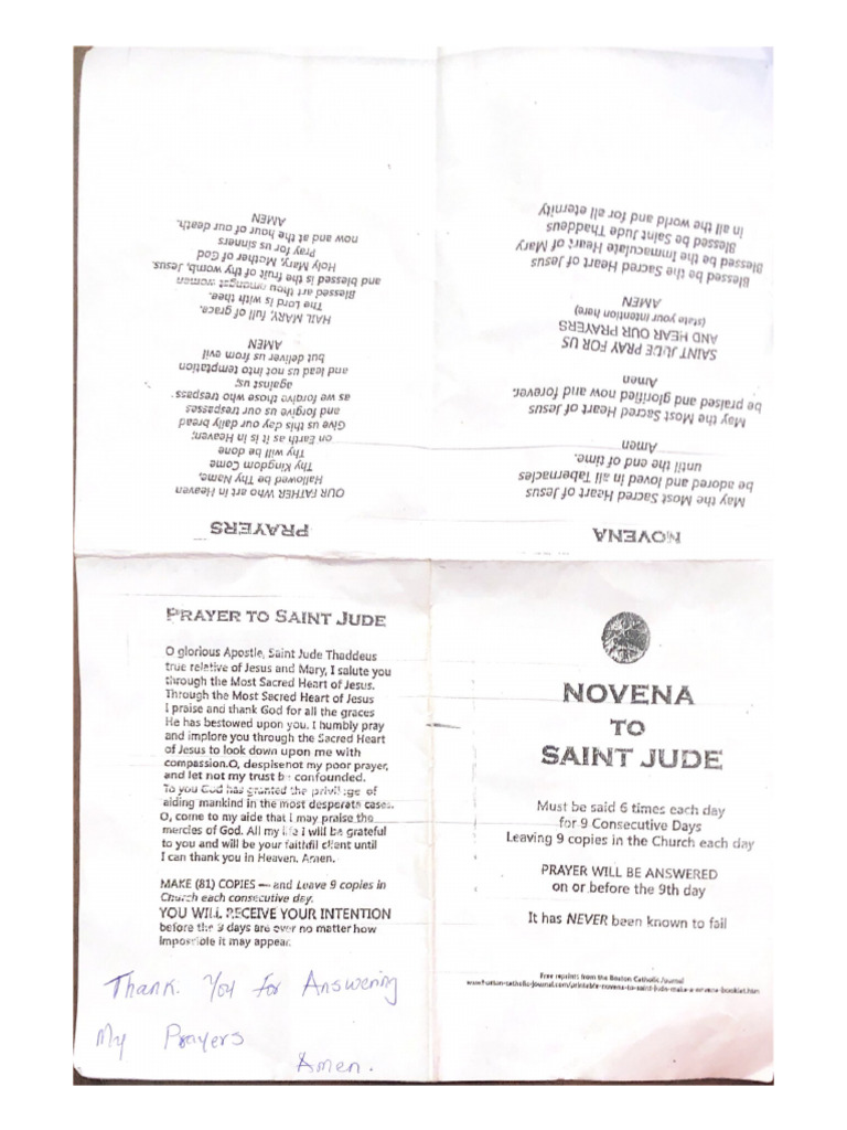Prayer To Saint Jude | PDF