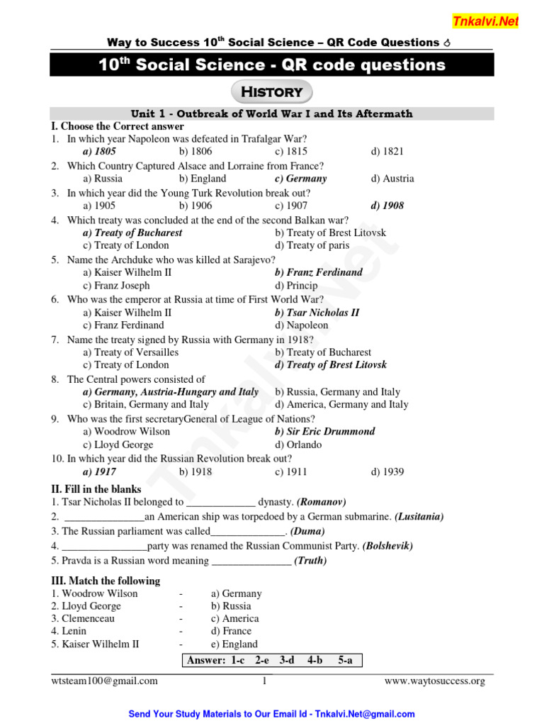 10th Social EM 10th Social EM QR Code Question With Answer by | PDF ...
