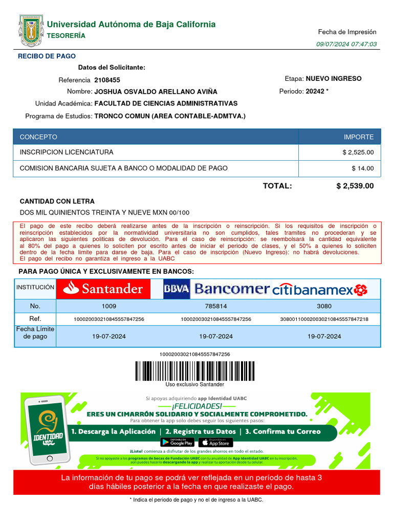 Recibo Depa Go | PDF