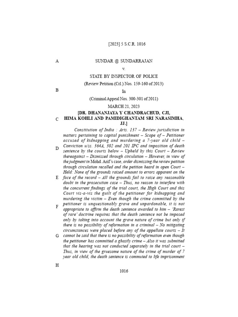 Rarest Case | PDF | Judgment (Law) | Mitigating Factor