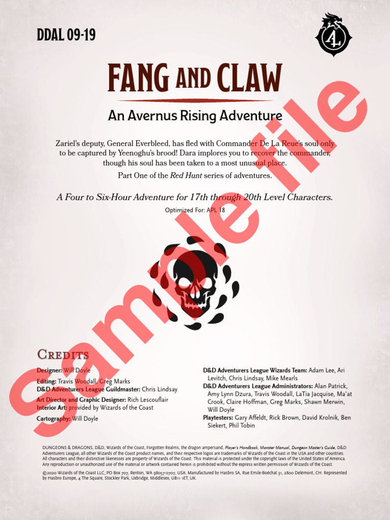 Sample | PDF | Dungeons & Dragons | Wizards Of The Coast