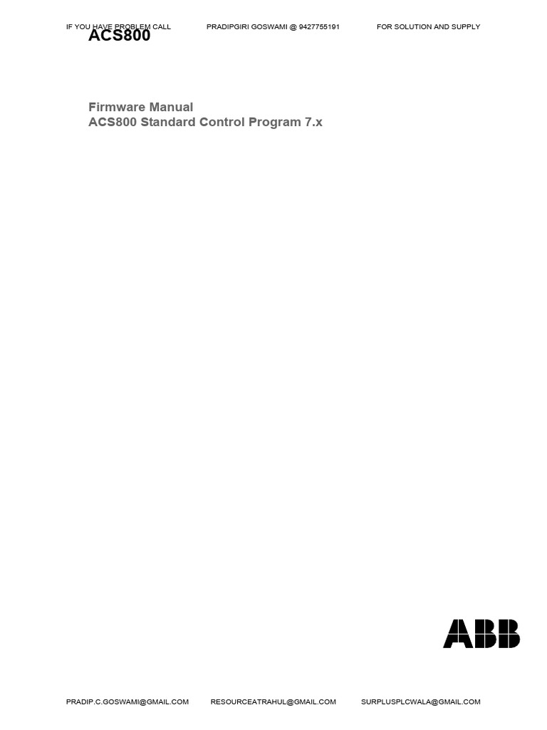 Abb Acs 800 Firmware Manual Standard Control Program 7. | PDF | Parameter (Computer Programming ...