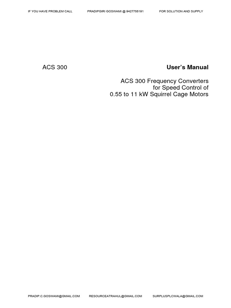 Abb Acs 300 User Manual | PDF | Electromagnetic Compatibility | Switch
