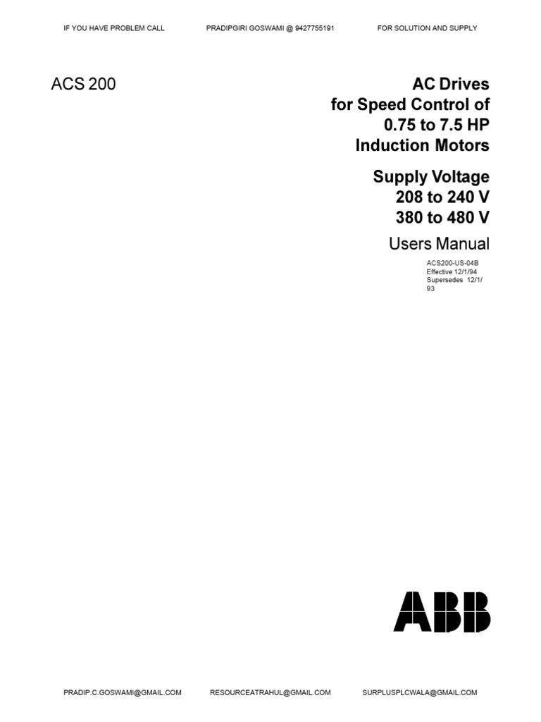Abb Acs 200 User Manual | PDF | Alternating Current | Rectifier