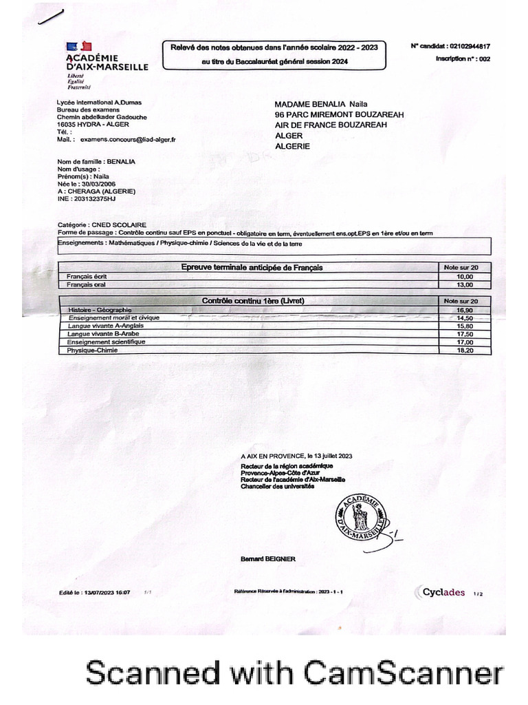 Bulletin Bac | PDF