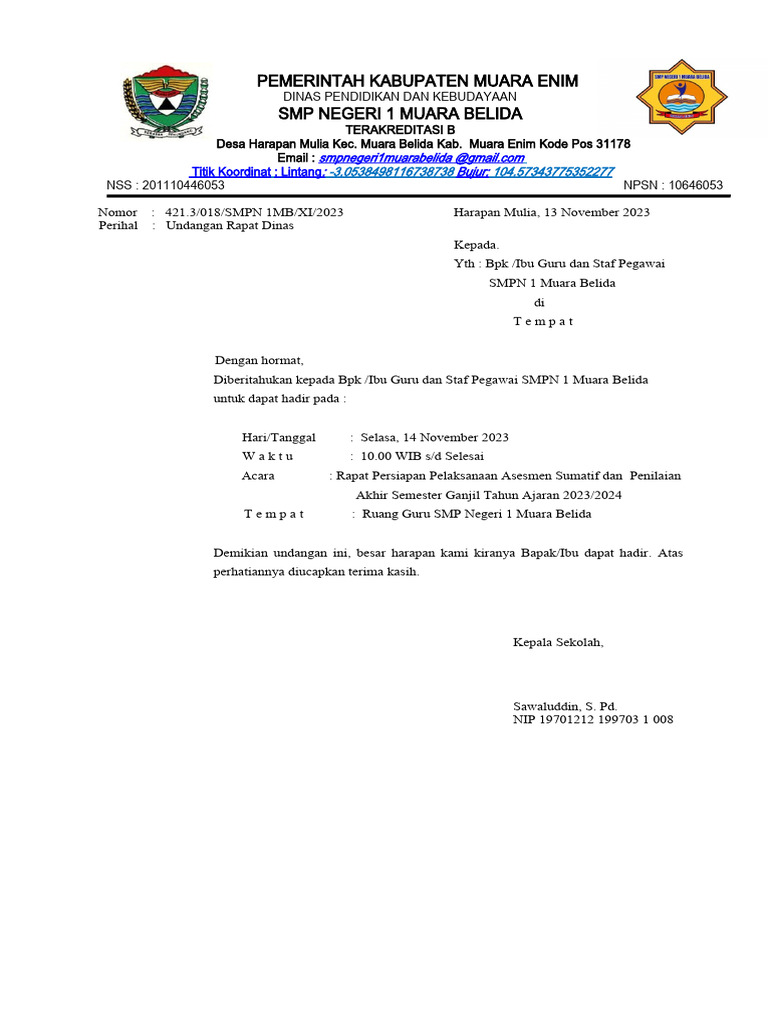 Undangan Rapat | PDF