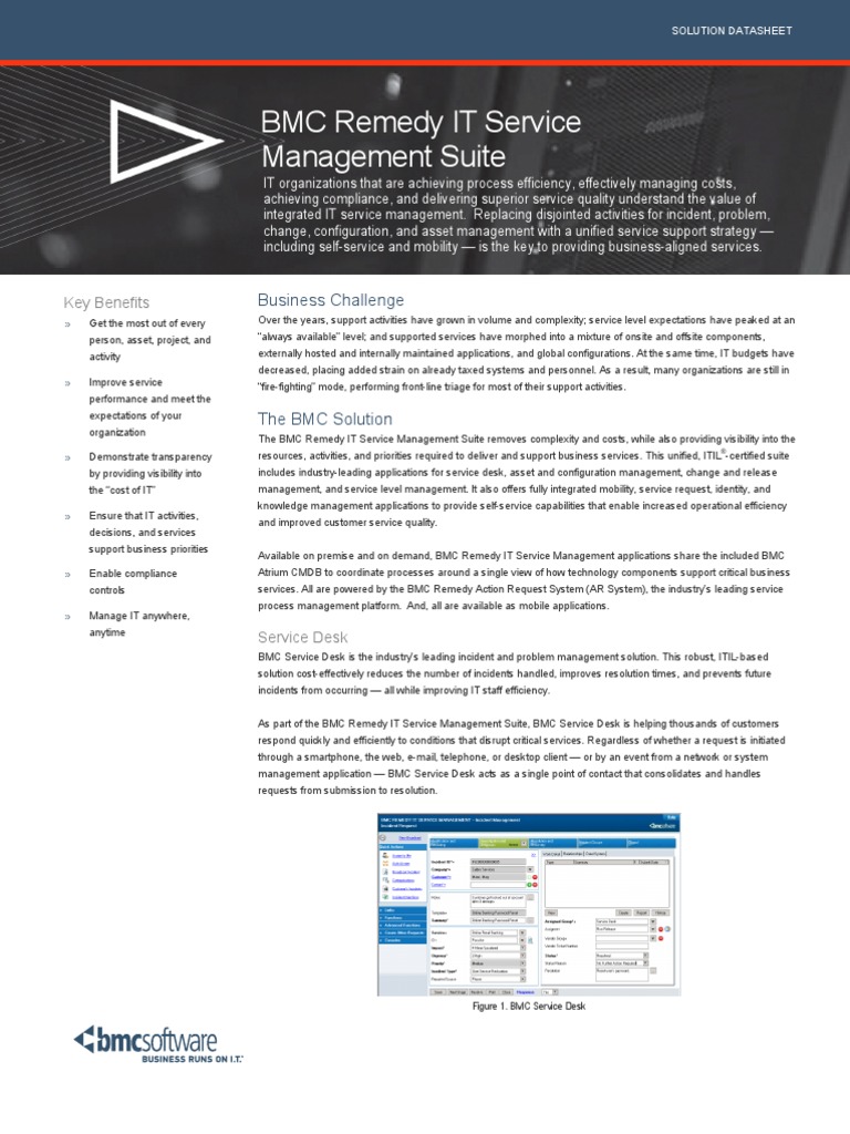 BMC Remedy IT Service Management Suite | PDF | Itil | It Service Management