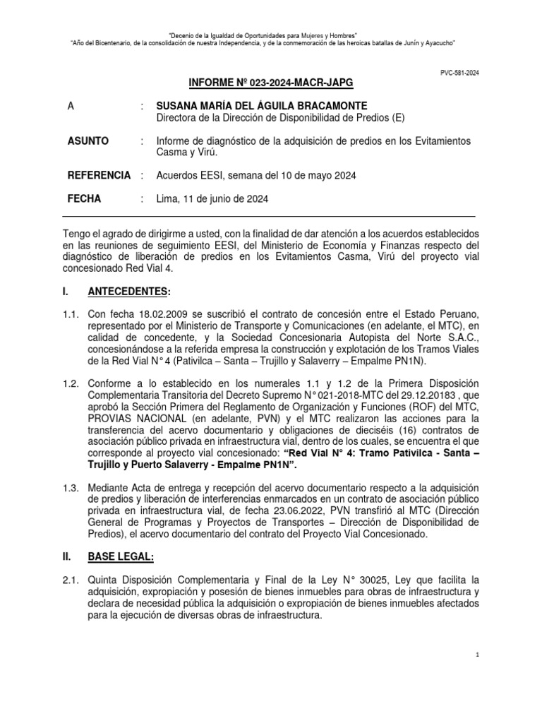 INFORME #023-2024-MACR-JAPG-estado Situacional Viru-Casma (R) (R) (R) | PDF | Justicia | Crimen ...