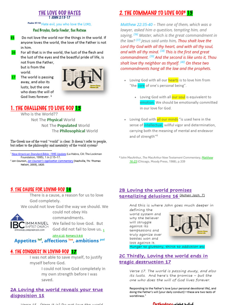 1 John 2.15.17 | PDF | First Epistle Of John | Satan