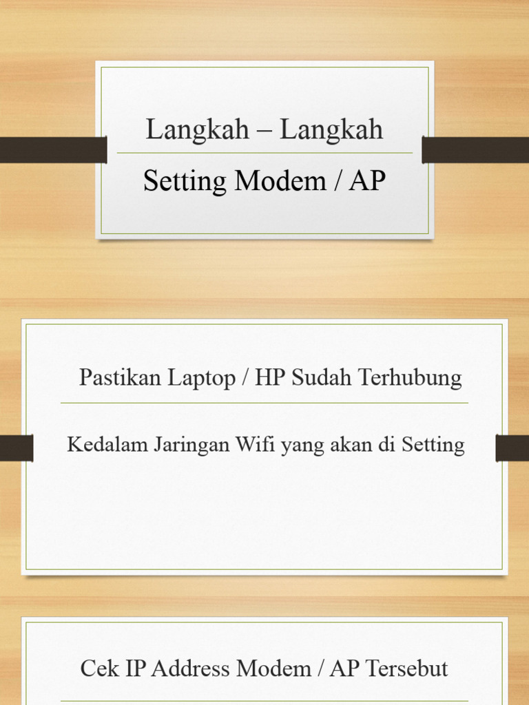Panduan Setting Modem WiFi | PDF