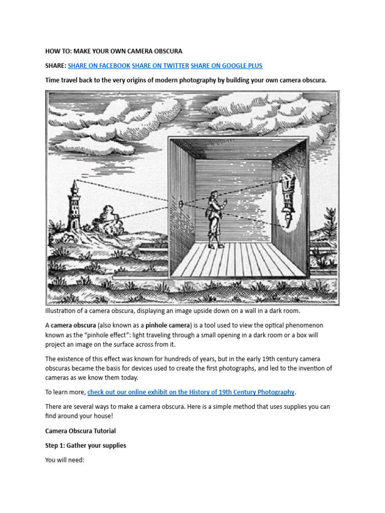 Camera Obscura | PDF | Camera | Imaging