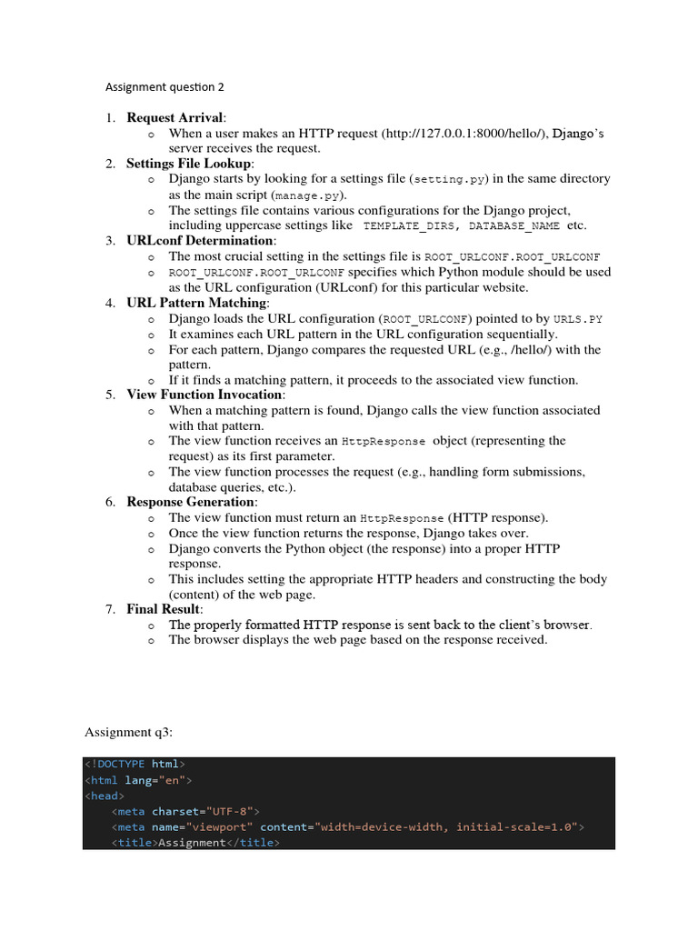 Assignment Question Django Pdf Computing Software Engineering