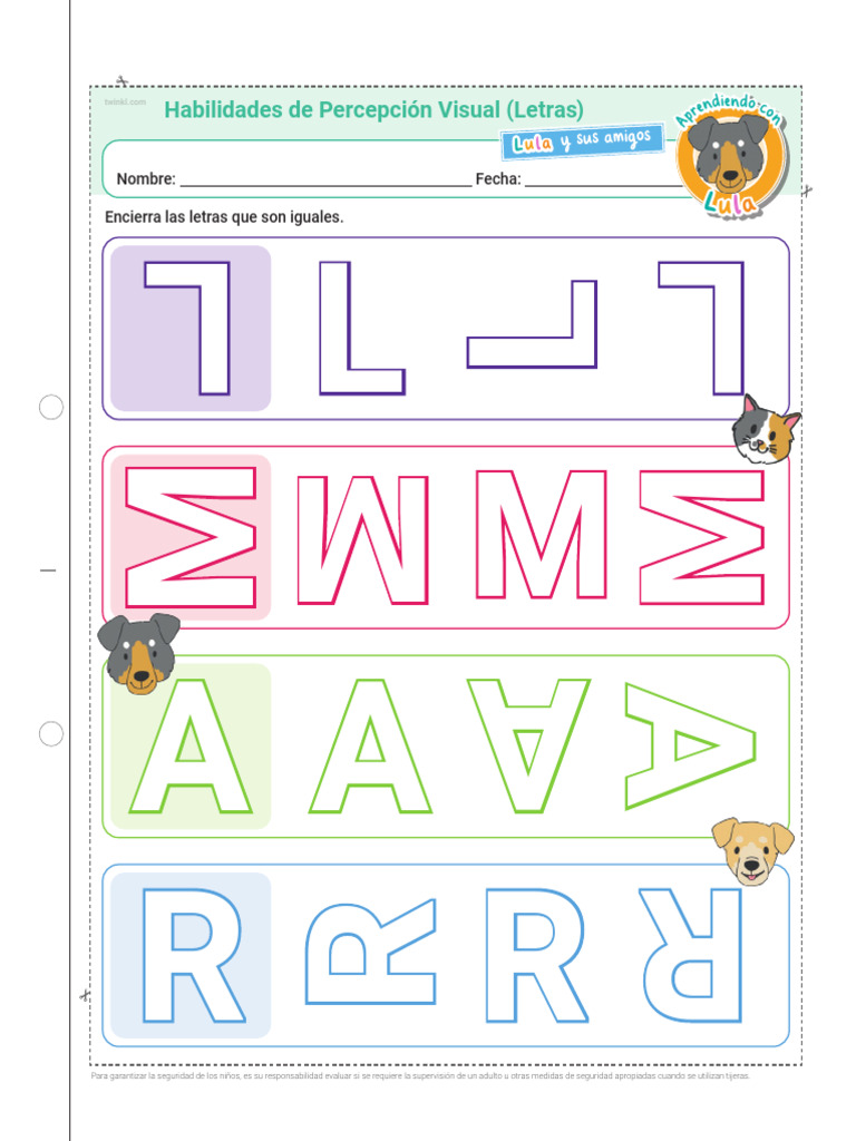 Cl l 1718067667 Guia de Trabajo Habilidades de Percepcion Visual Letras ...