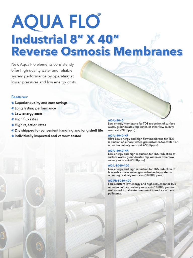Industrial RO Membranes Guide | PDF | Membrane | Separation Processes
