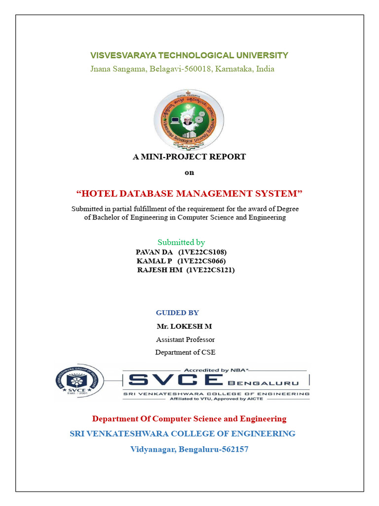 DBMS MINI-PROJECT REPORT Frontsheet | PDF