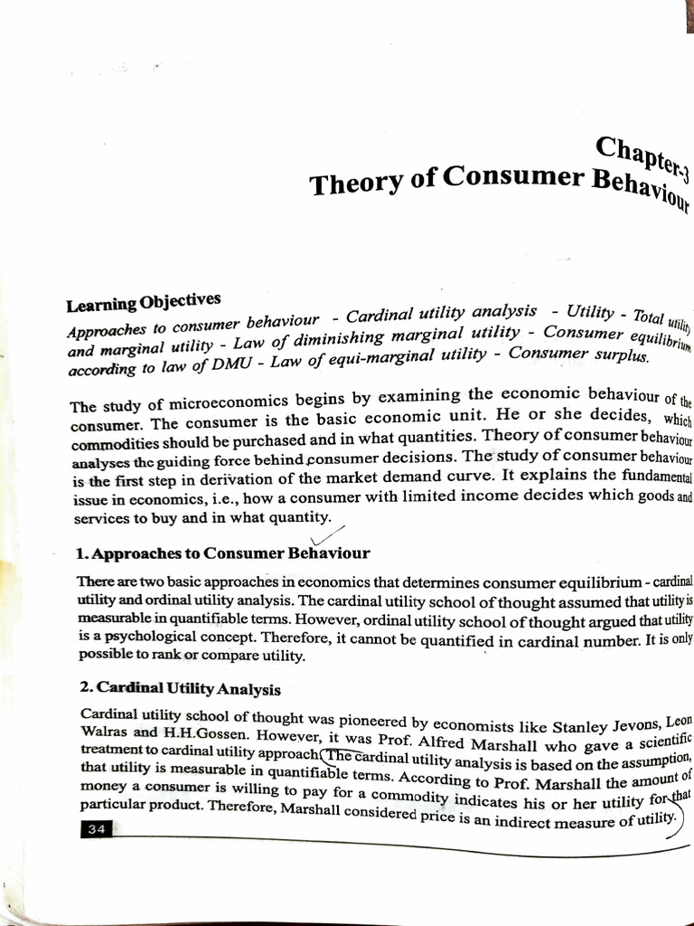 Chapter 2 - Consumer Behaviour Economics | PDF | Utility | Marginal Utility