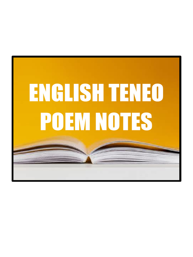 Eng Lit Notes Poems | PDF | Poetry