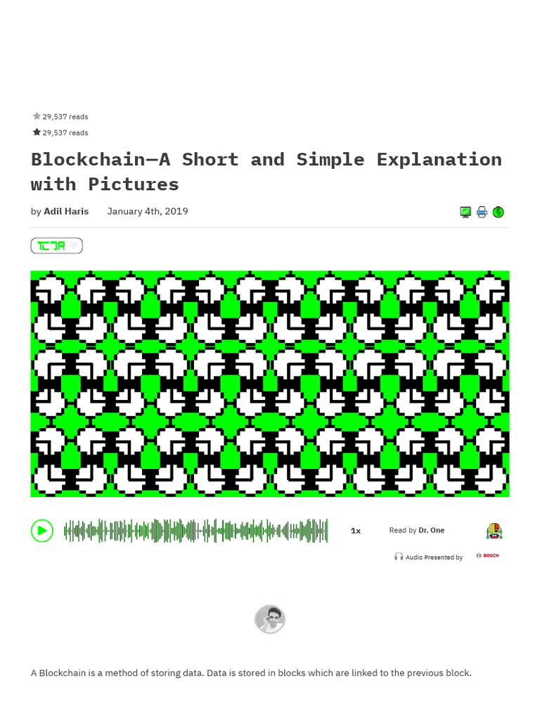 Blockchain - A Short and Simple Explanation With Pictures - HackerNoon | PDF | Public Key ...