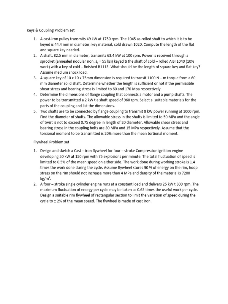 MD Problem Set | PDF | Stress (Mechanics) | Mechanical Engineering