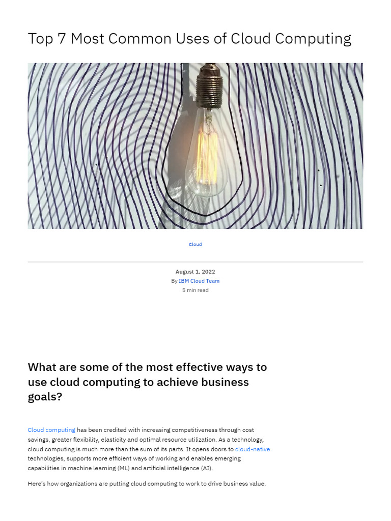 Top 7 Most Common Uses of Cloud Computing - IBM Blog | PDF | Cloud ...