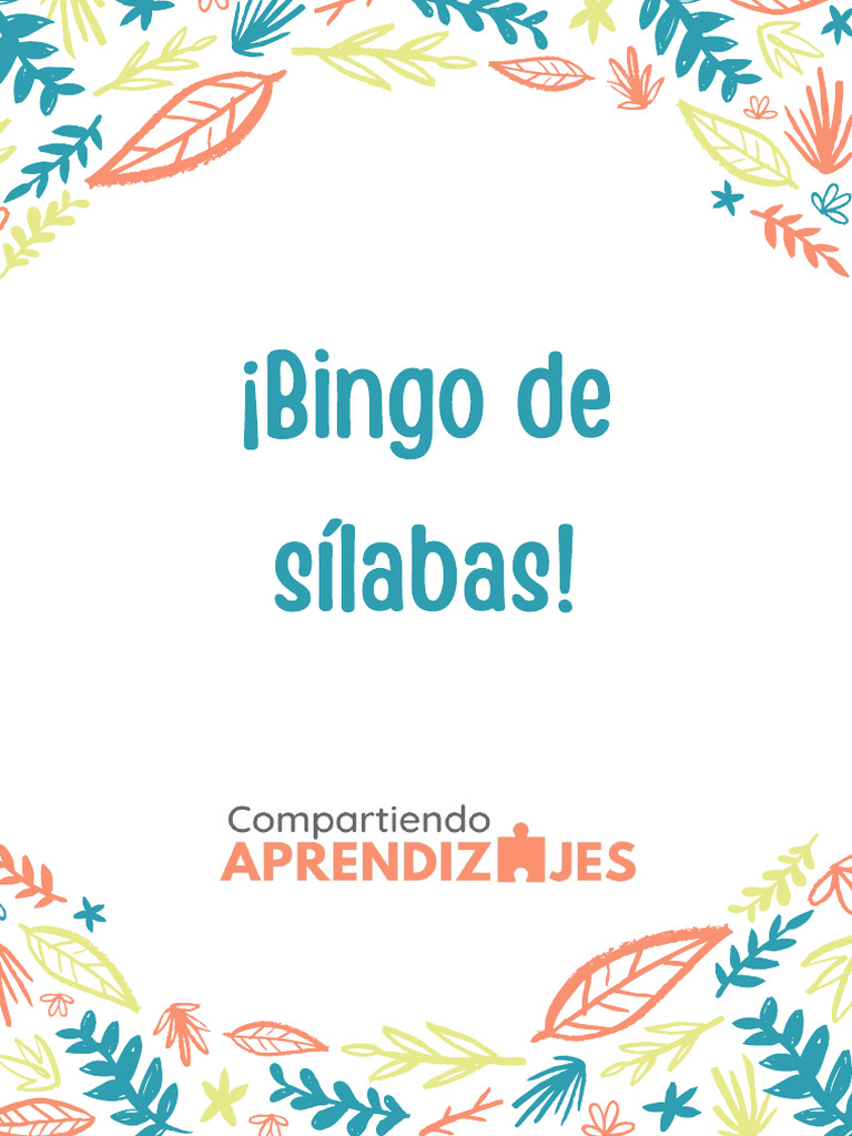 Bingo de Sílabas! | PDF