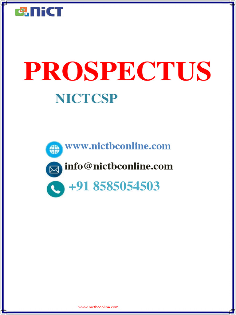 NiCT CSP Prospectus Form | PDF | Computing | Service Industries