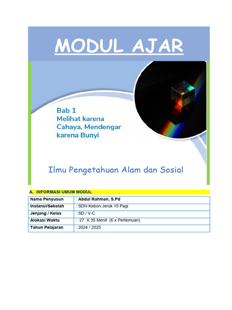 BAB 1 - MA IPAS Kls 5 | PDF