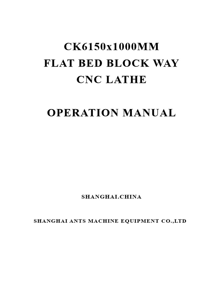 CK6150 CNC Lathe Operation Manual | PDF | Alternating Current | Belt ...