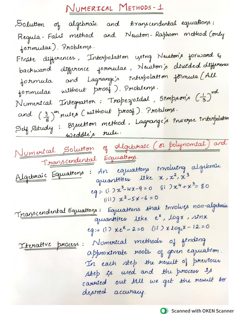 Numerical Methods 1 | PDF