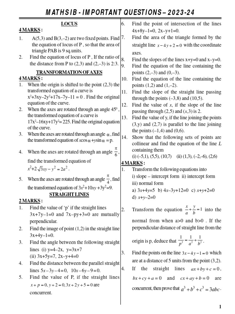 Maths Ib Imp List 2023 24 | PDF | Area | Acceleration