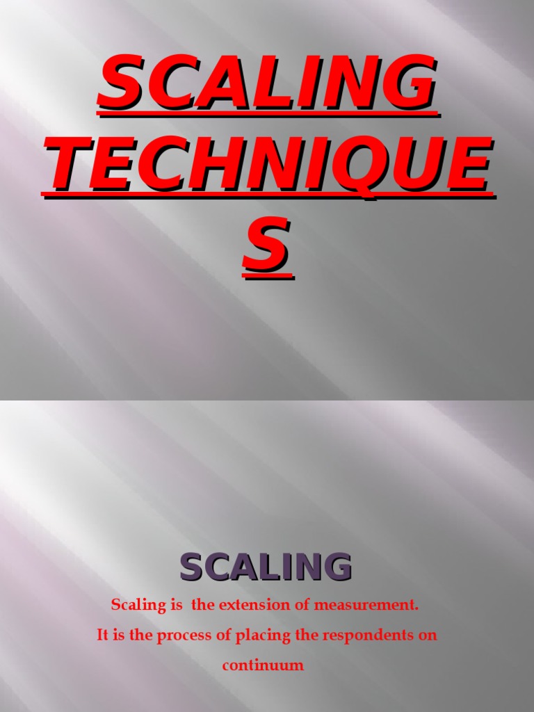 Scaling Techniques | PDF | Likert Scale | Level Of Measurement