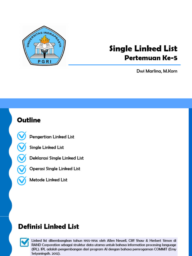 Pertemuan-5 Single Linked List | PDF