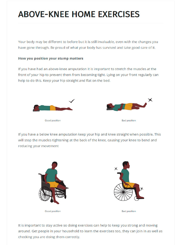 Above Knee Home Exercises | PDF
