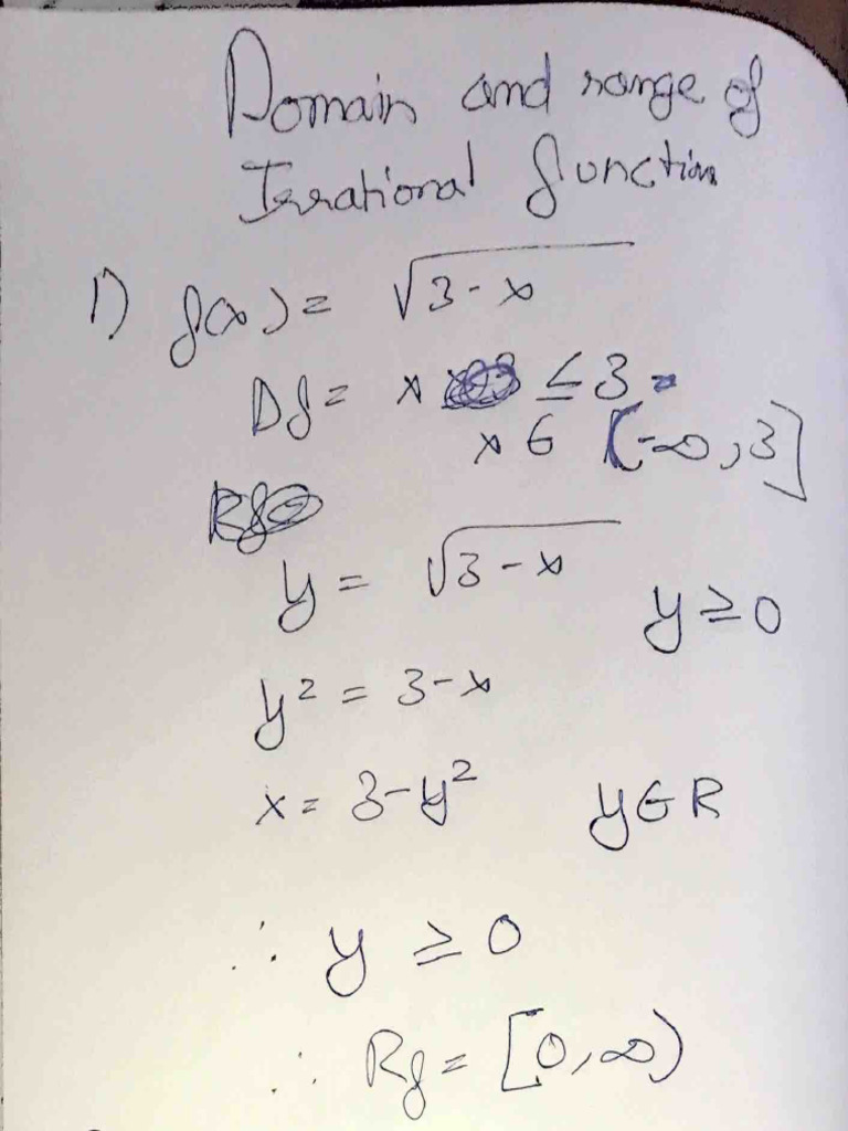 Pranav BPS Irrational function domain and range | PDF