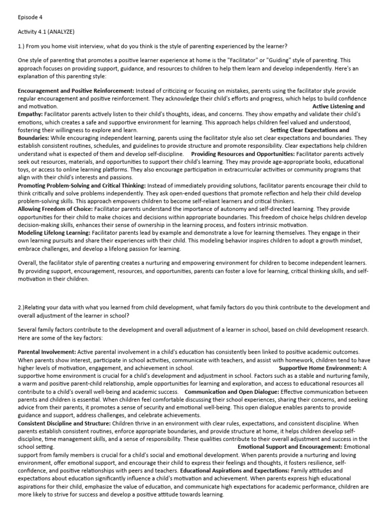 Episode 4 Answer WPS Office | PDF | Disciplines | Learning