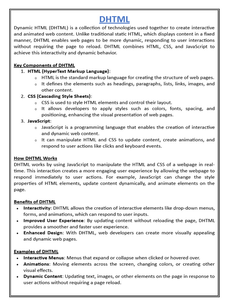DHTML-positioning | PDF | Document Object Model | Dynamic Html DHTML-positioning | PDF | Document Object Model | Dynamic Html