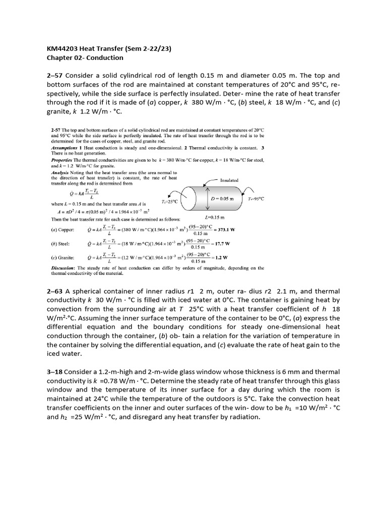 Tutorial 2-Conduction | PDF | Heat Transfer | Thermal Conduction
