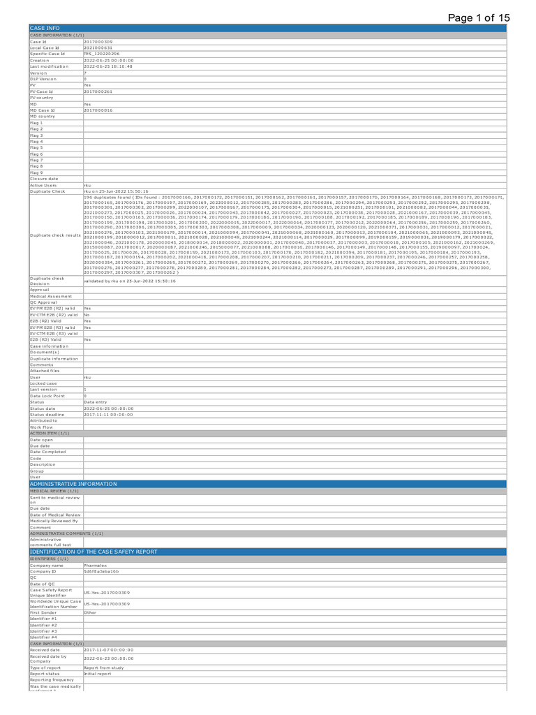 Initial Test Case Report - Case ID-2017000309 | PDF | Health Care ...